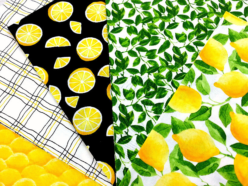 Fat Quarter Bundle Lemon Fabric Cotton Fabric Bundle | Etsy