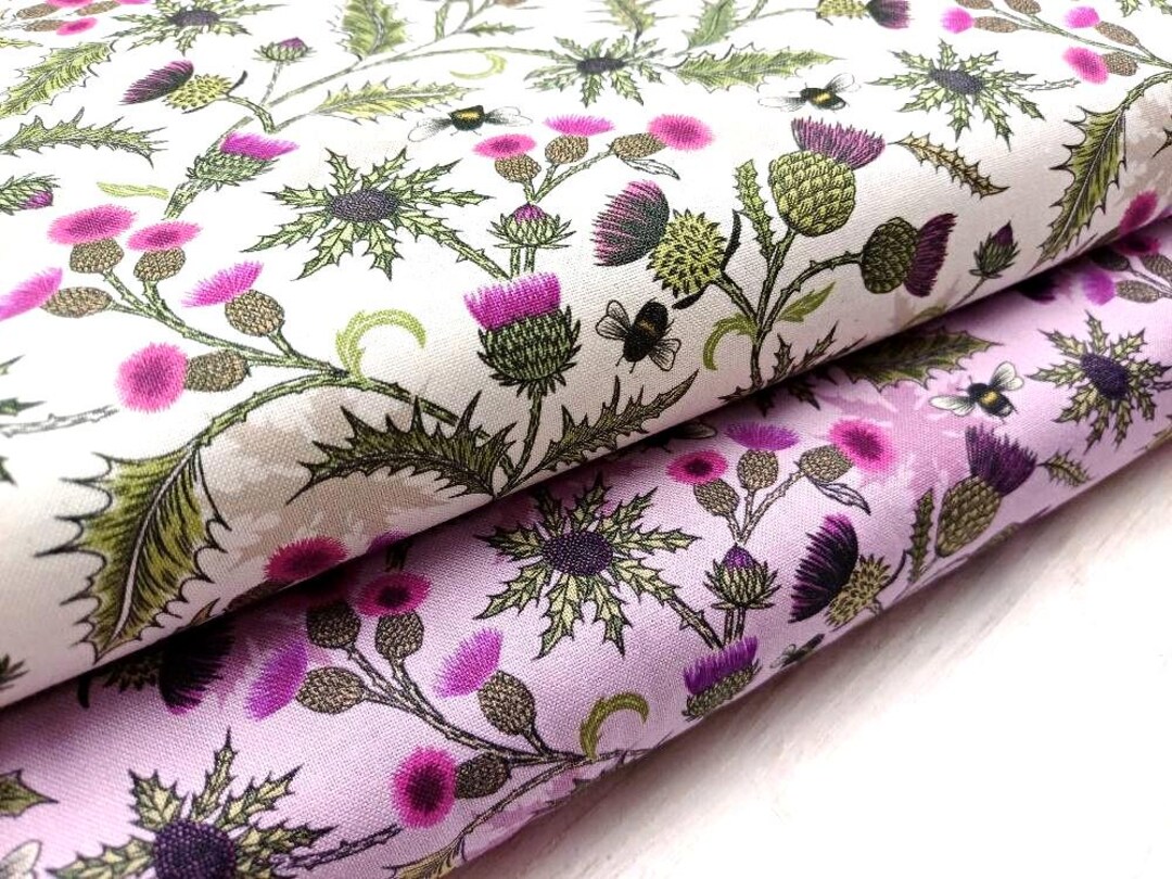 Thistles Fabric, 100% Premium Cotton Fabric Lewis & Irene, Scottish ...