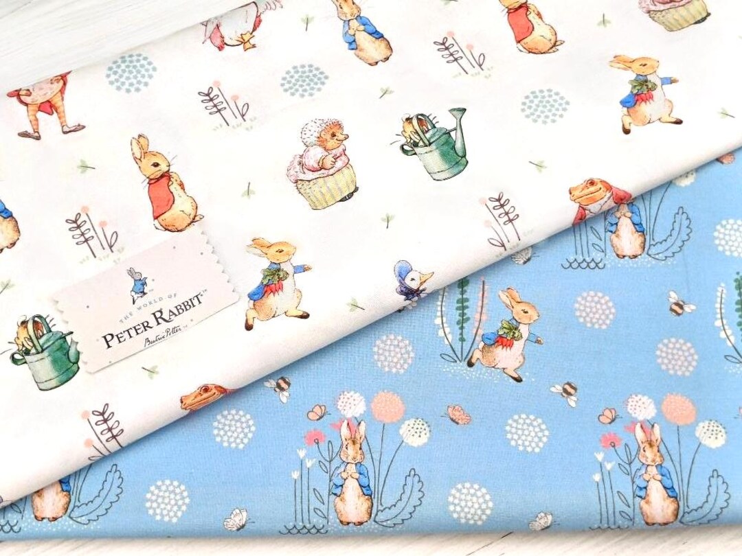 Peter Rabbit Fabric, Beatrix Potter Material, 100% Cotton, Baby Nursery ...