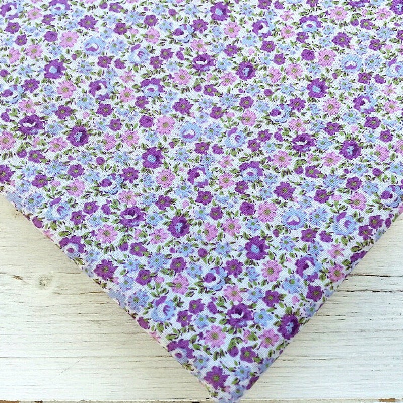 Purple Floral Fabric - Etsy