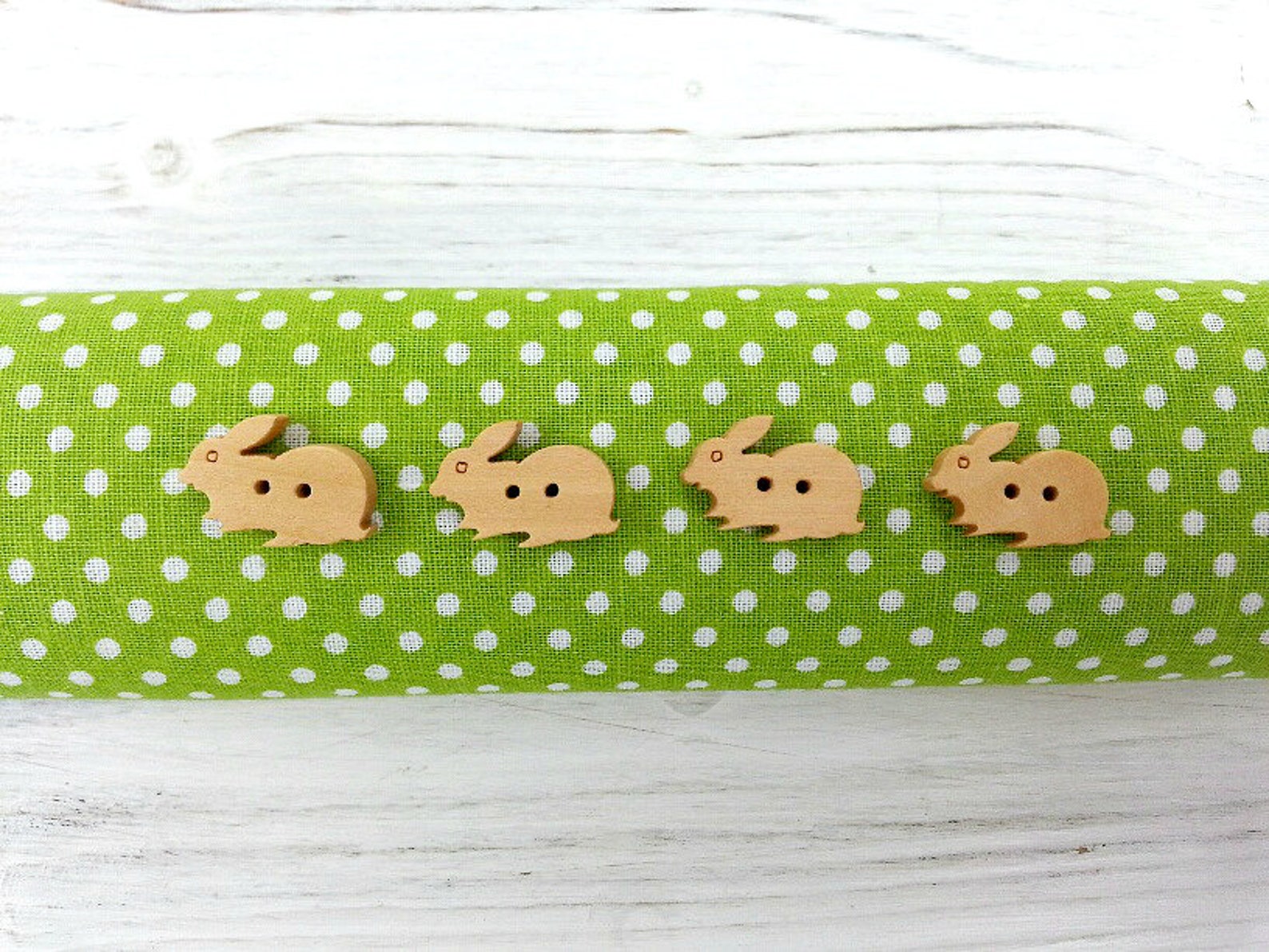 Bunny Buttons Wooden Buttons Rabbit Buttons Natural Wood - Etsy