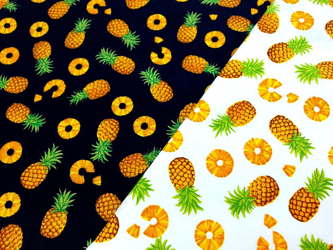 Pineapple Fabric, 100% Cotton Poplin, Fruit Fabric, Summer Fabric ...