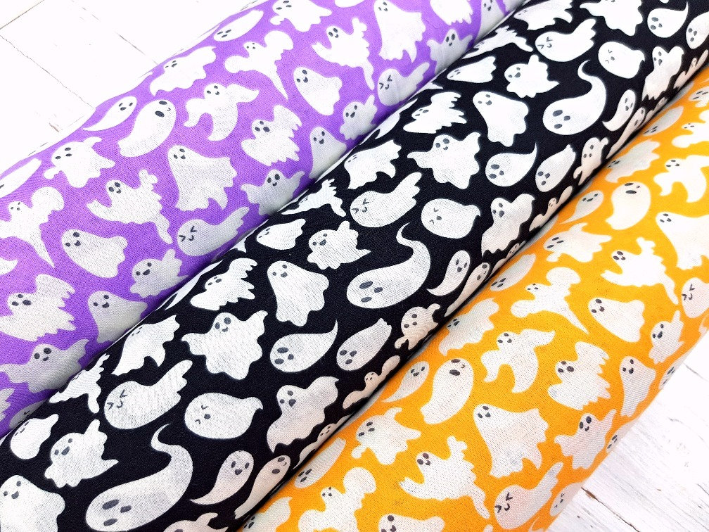 Halloween Fabric Ghost Fabric Polycotton Fabric Spooky - Etsy UK
