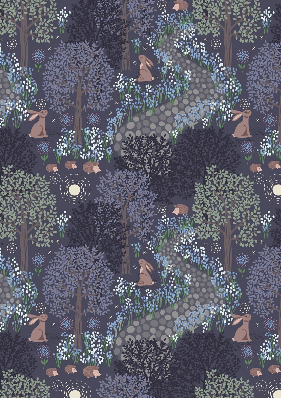 Woodland Hare Fabric, 100% Premium Cotton Fabric Lewis & Irene ...