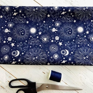 Space Fabric, 100% Cotton, Amazing Stars Planets Print, Quilting Fabric ...