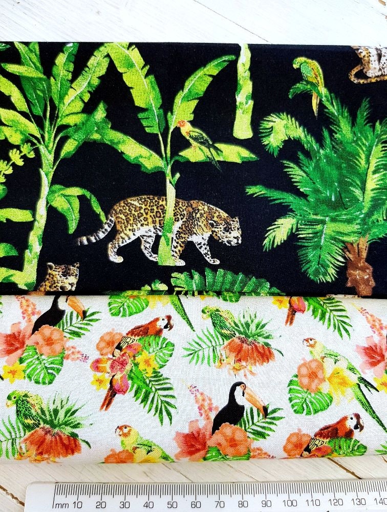 Jungle Fat Quarter Bundle 100% Cotton Quilting Fabric Wild | Etsy