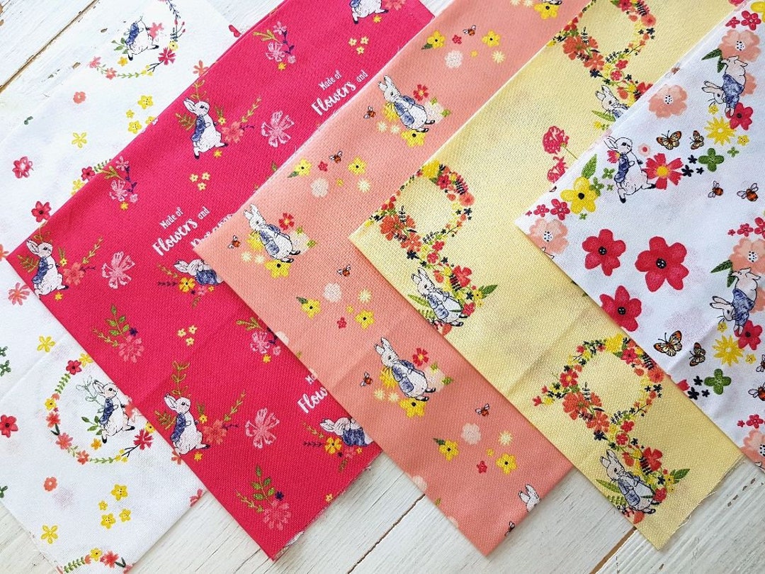 Peter Rabbit Fat Quarter Bundle, 100% Cotton, Beatrix Potter Fabric ...