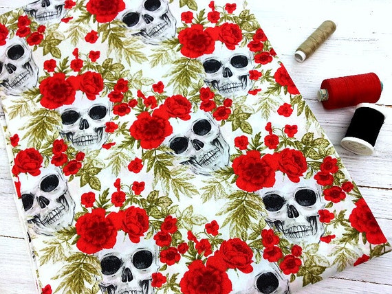Halloween Fabric Skull Fabric Halloween Print Fabric 100% - Etsy
