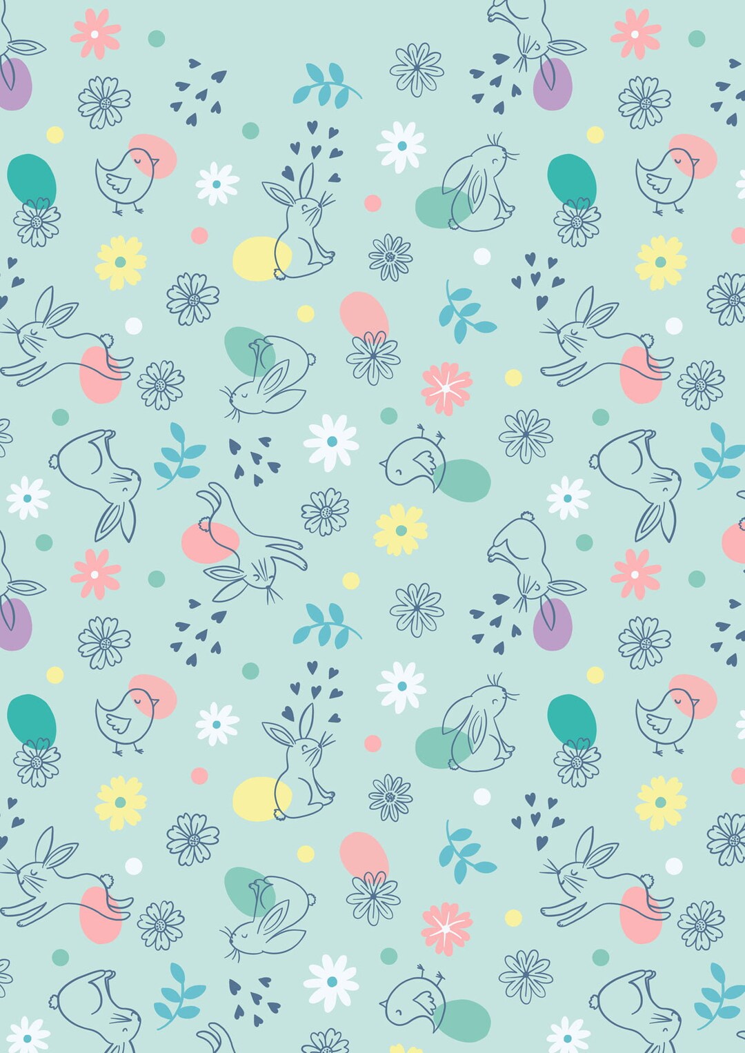 Easter Bunny Eggs Chick Fabric, 100% Premium Cotton Fabric Lewis ...