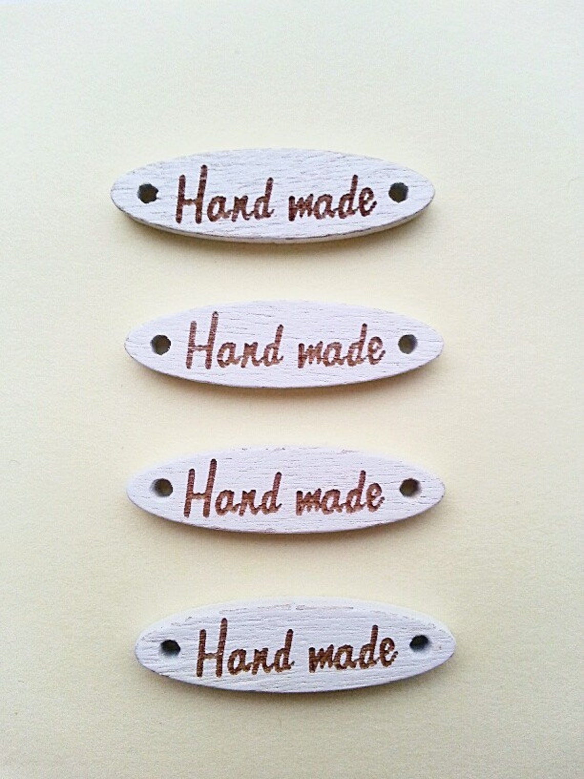 Wooden Buttons Wooden Tags White Wooden Labels Oval Shape | Etsy