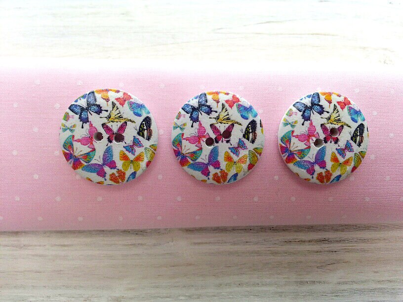Butterfly Buttons Wooden Buttons Large Buttons Insect - Etsy UK
