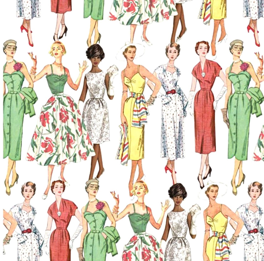 Vintage Themed Fabric, 100% Cotton, Quilting Sewing Craft Fabric ...