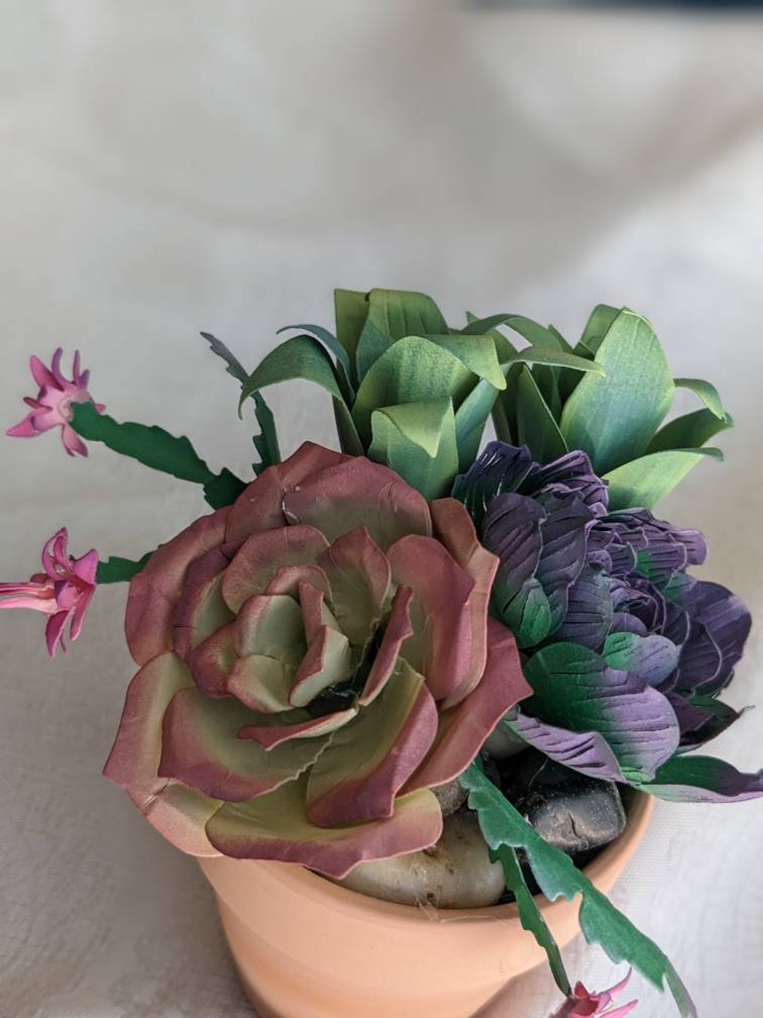 Realistic Paper Succulents. Succulent Arrangements.succulents in a Pot ...
