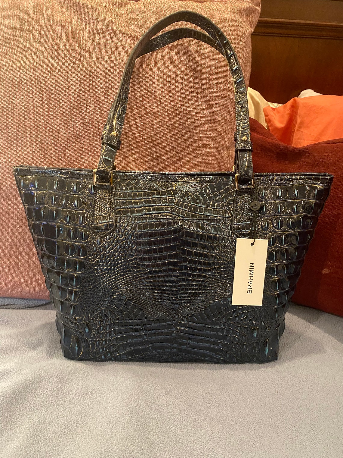 Brahmin Medium Asher Midnight Navy - Etsy