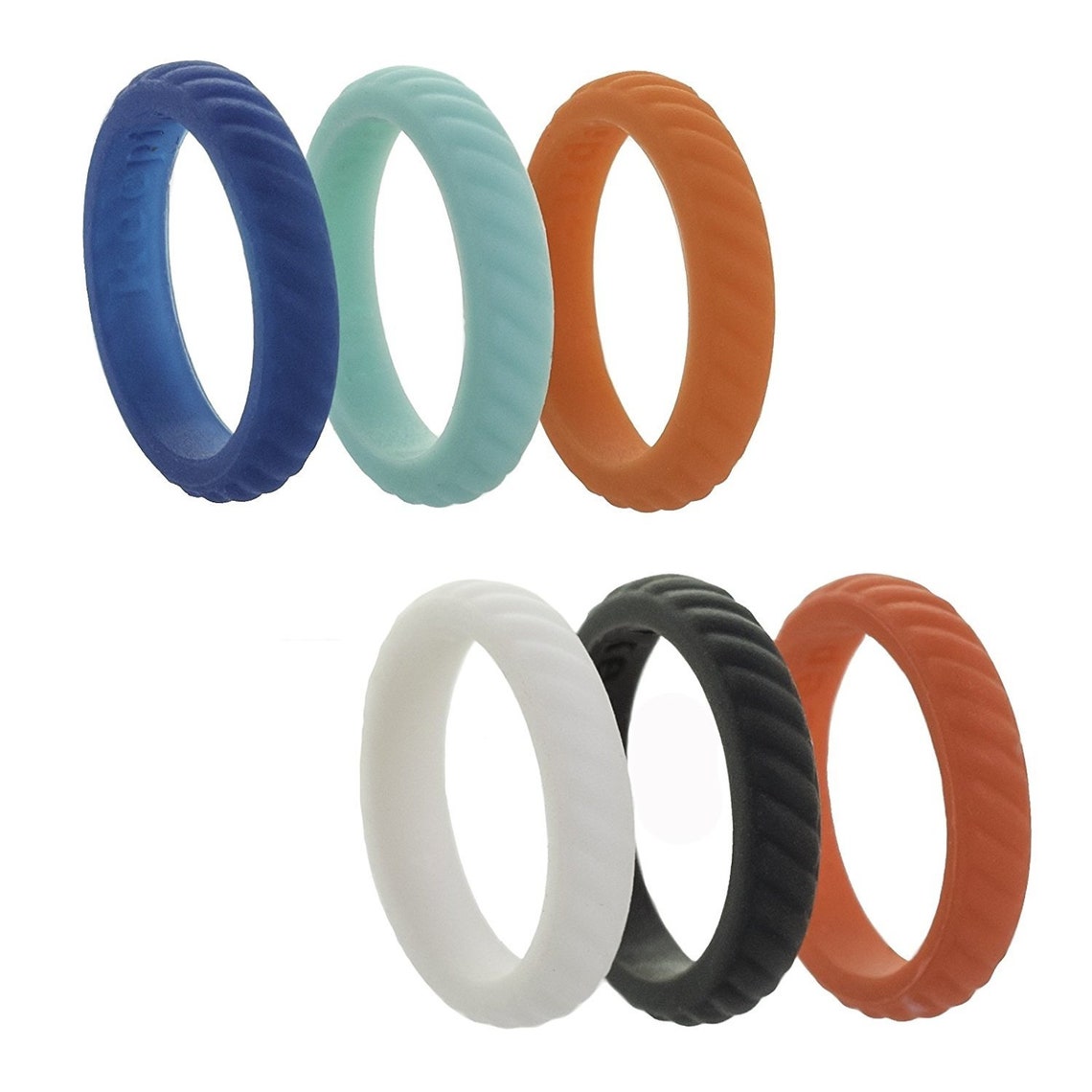 Stackable Silicone Wedding Ring for Women 6 Pack Braided - Etsy