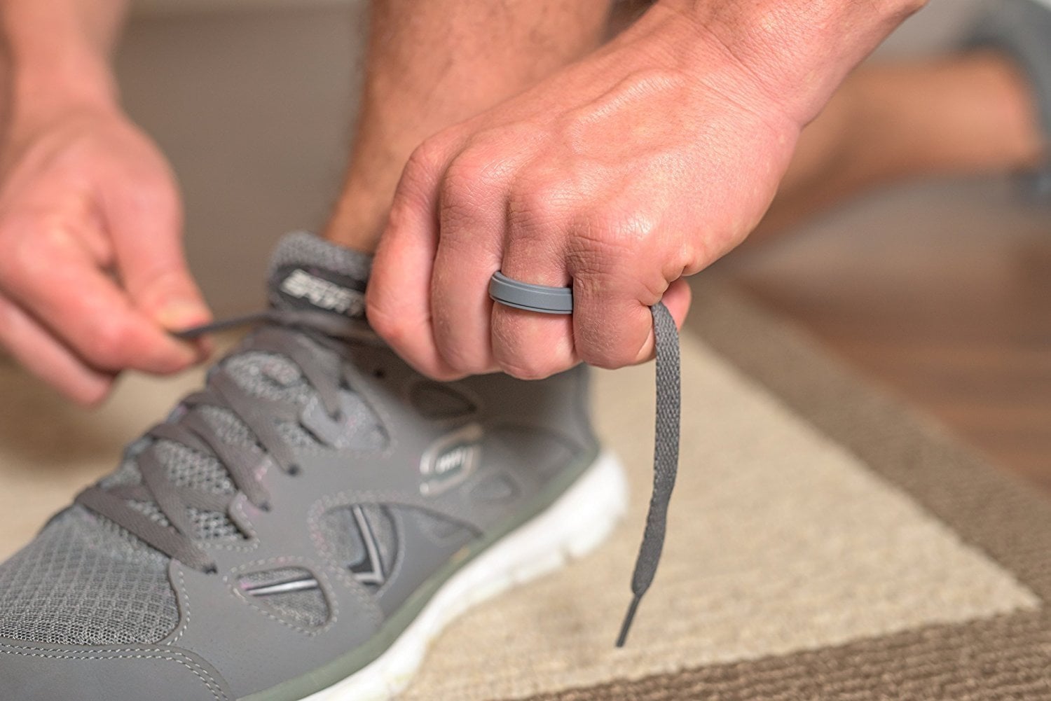 Men's Silicone Wedding Ring Step Edge 10 Color Options | Etsy