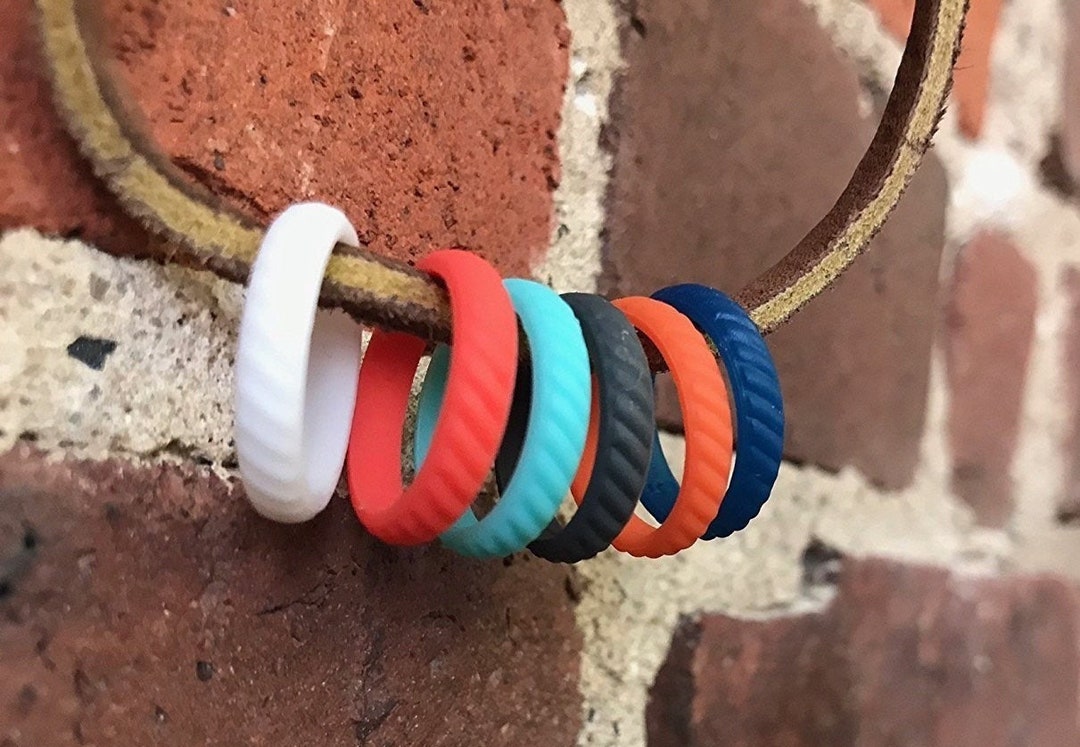 Stackable Silicone Wedding Ring for Women 6 Pack - Braided Knotted Rope ...