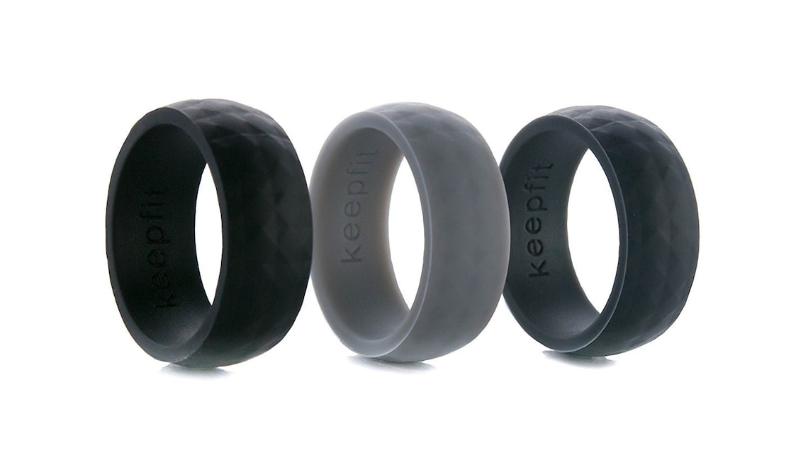 Silicone Wedding Ring Band for Men Modern Hammered 3 PACK - Etsy