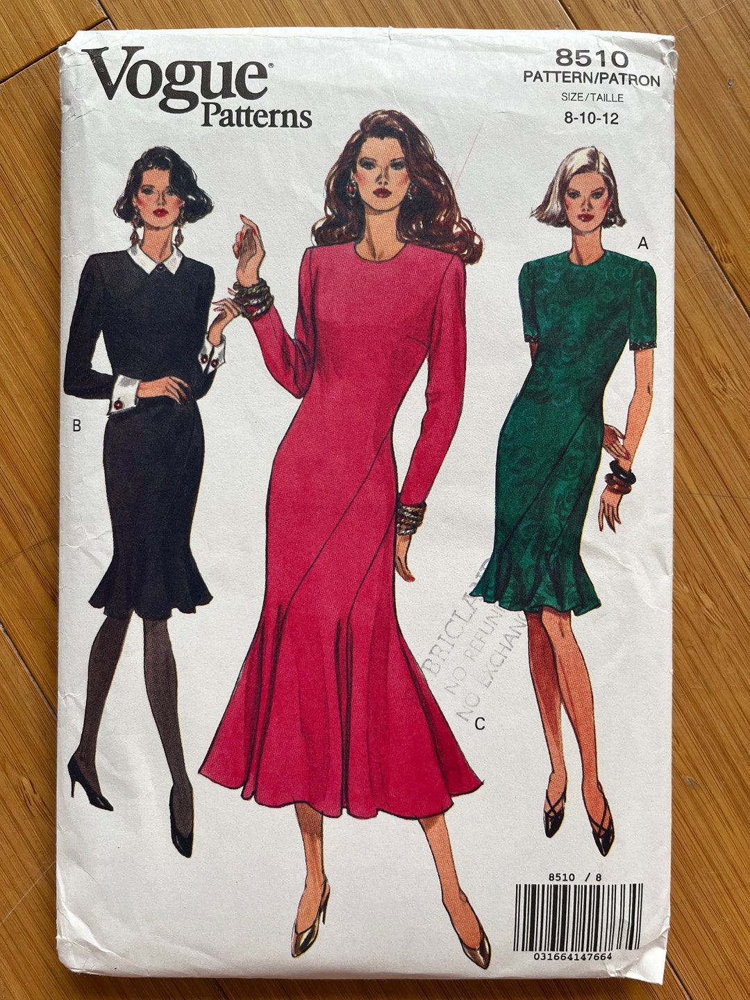 UNCUT 1992 Vogue Pattern 8510. 8, 10, 12 - Etsy