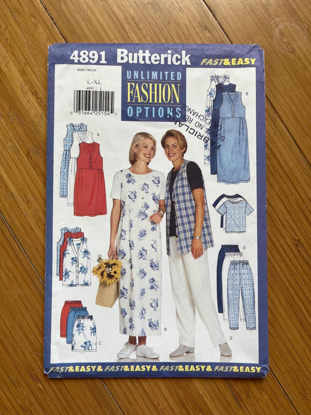 UNCUT 1997 Butterick Pattern 4891. Sizes X, XL - Etsy