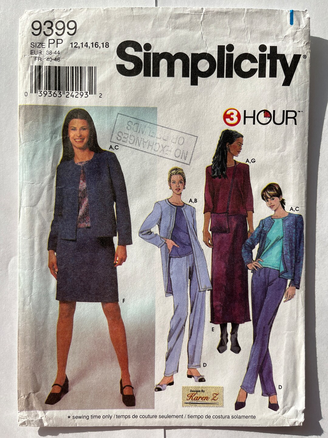 UNCUT 2000 Simplicity Pattern 9399. Size 12, 14, 16, 18 - Etsy