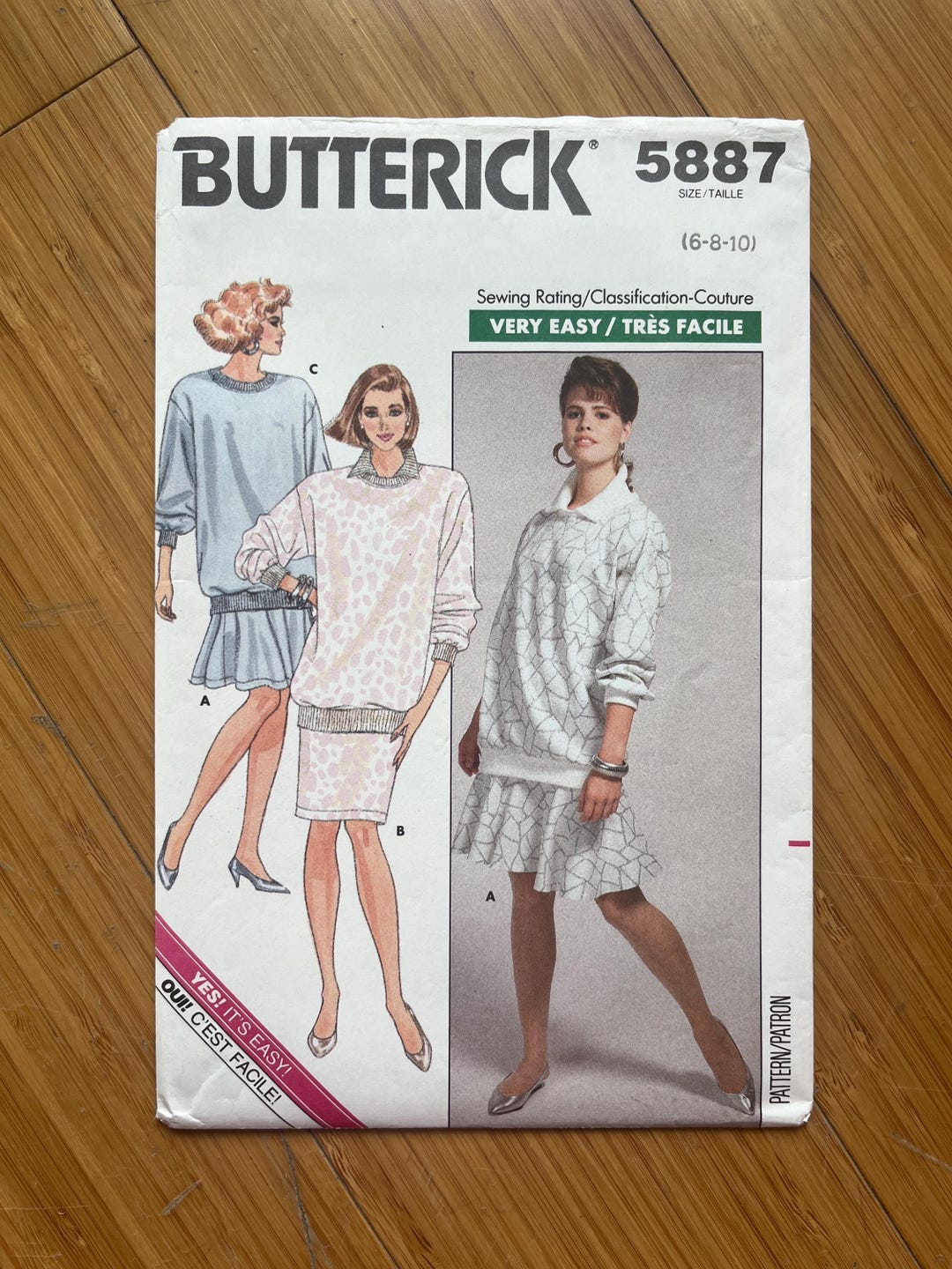 1987 Butterick Pattern 5887. Size 6, 8, 10 - Etsy