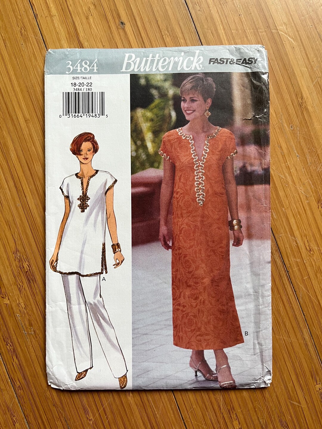 UNCUT 1994 Butterick Pattern 3484. Sizes 18, 20, 22 - Etsy