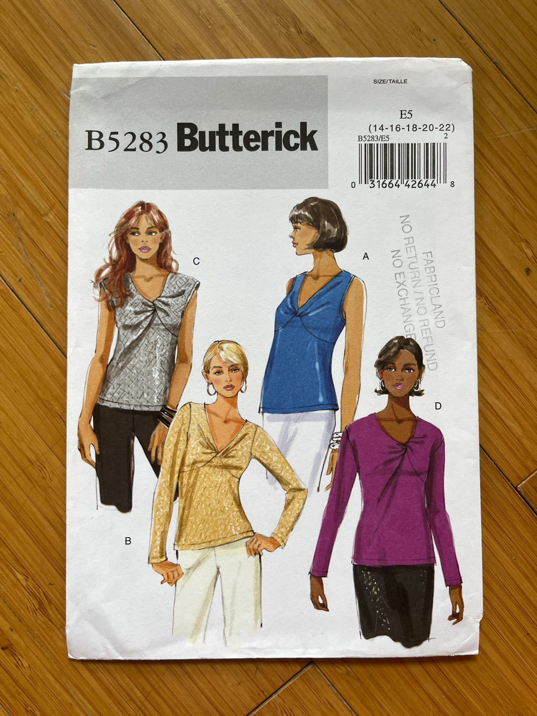 UNCUT 2008 Butterick Pattern 5283. Sizes 14, 16, 18, 20, 22 - Etsy