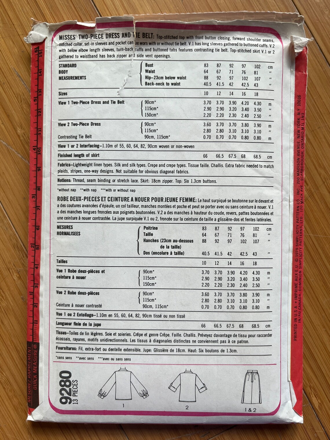 UNCUT 1979 Simplicity Pattern 9280. Sizes 18, Bust 40 - Etsy