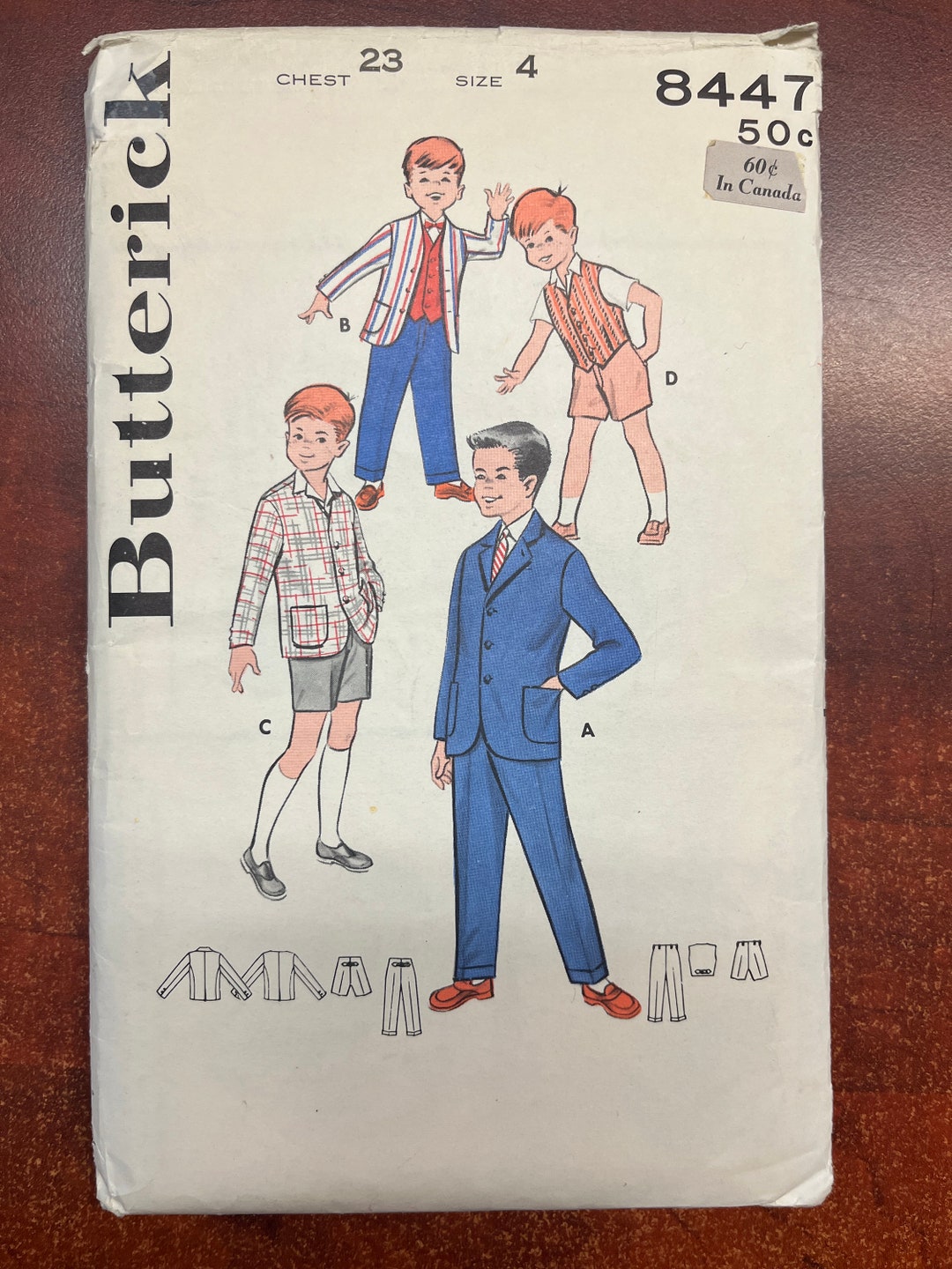 1960 Butterick Pattern 8447. Size 4, Chest 23 - Etsy