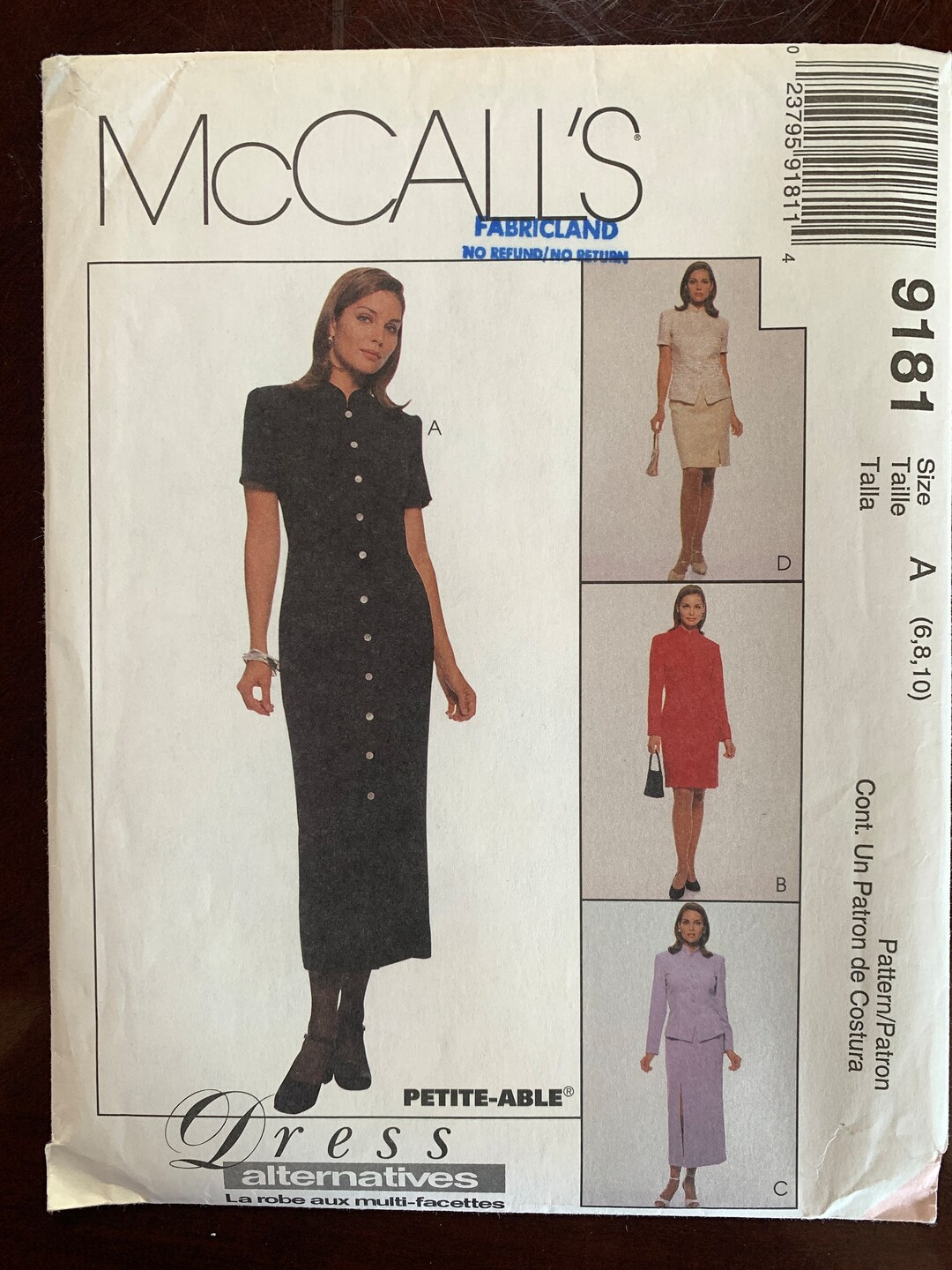 UNCUT 1998 Simplicity Pattern 9181, Sizes 6, 8, 10 - Etsy