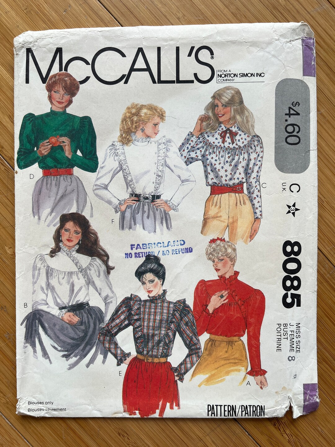 UNCUT 1982 Mccalls Pattern 8085, Size 8, Bust 31.5 - Etsy
