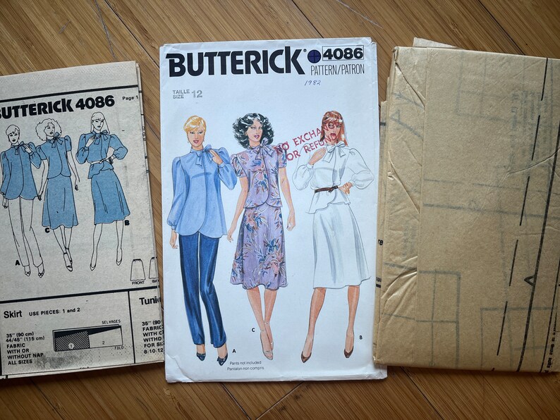 UNCUT 1980's Butterick Pattern 4086. Size 12, Bust 34 - Etsy