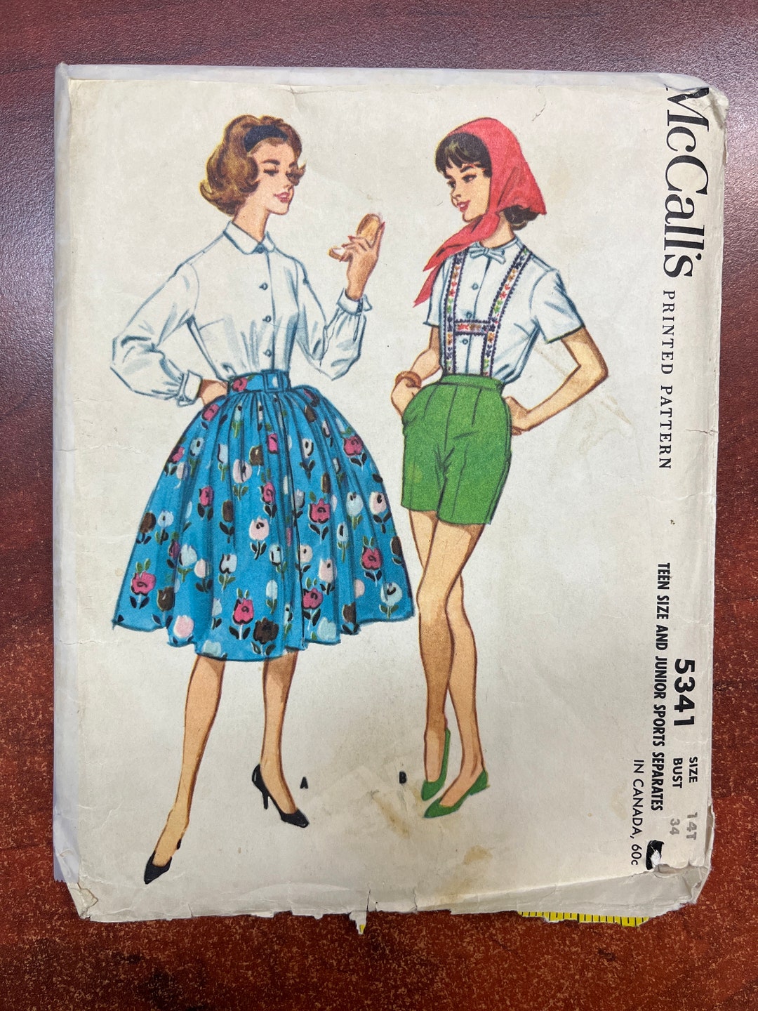 1960 Mccalls Pattern 5341. Sizes 14T, Bust 34 - Etsy