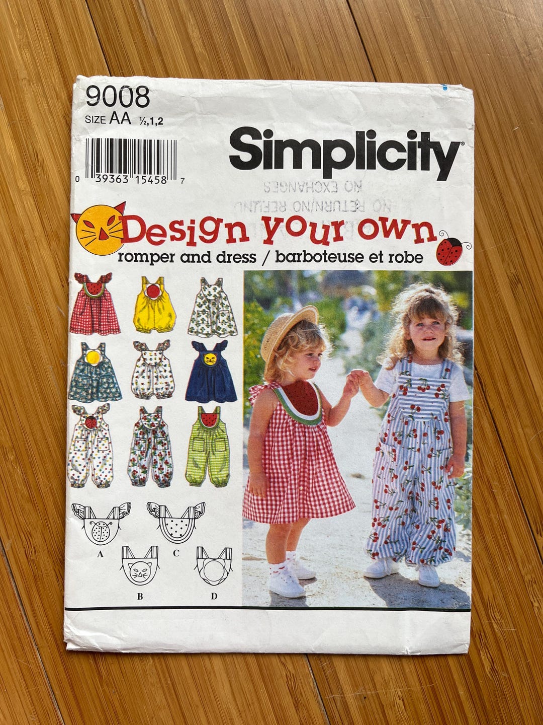 UNCUT 1996 Simplicity Pattern 9008. Sizes .5, 1, 2 - Etsy