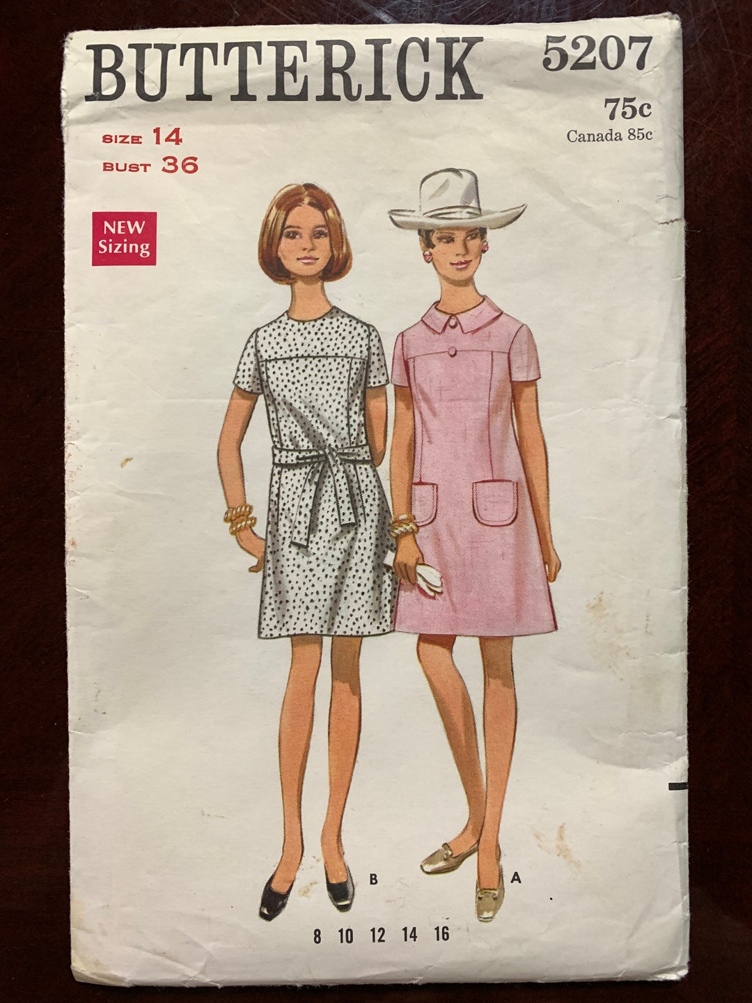 1969 Butterick Pattern 5207. Size 14, Bust 36 - Etsy