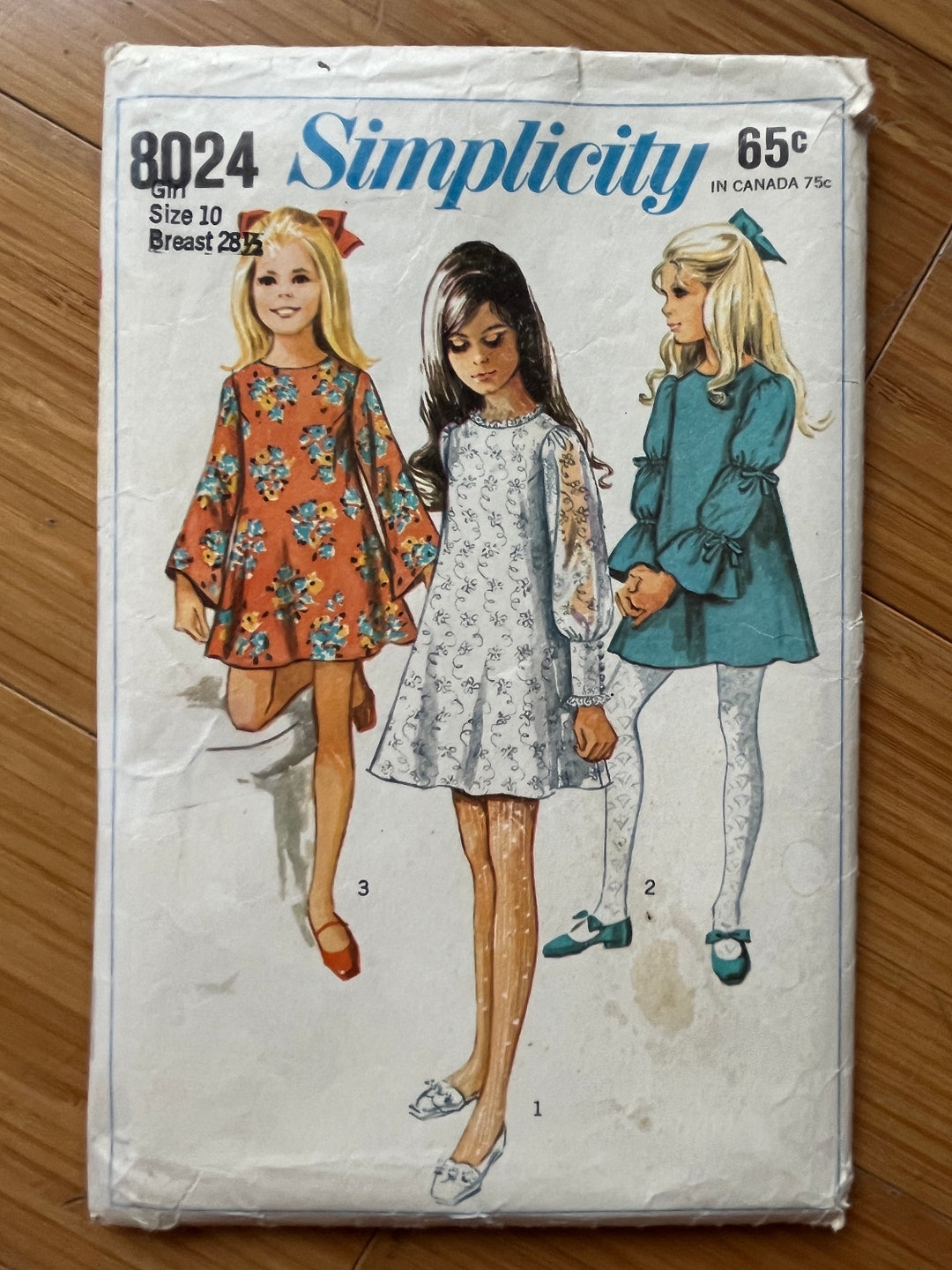 1968 Simplicity Pattern 8024. Size 10, Breast 28.5 - Etsy