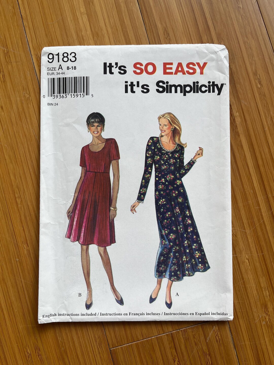 UNCUT 1994 Simplicity Pattern 9183. Size 8, 10, 12, 14, 16, 18 - Etsy