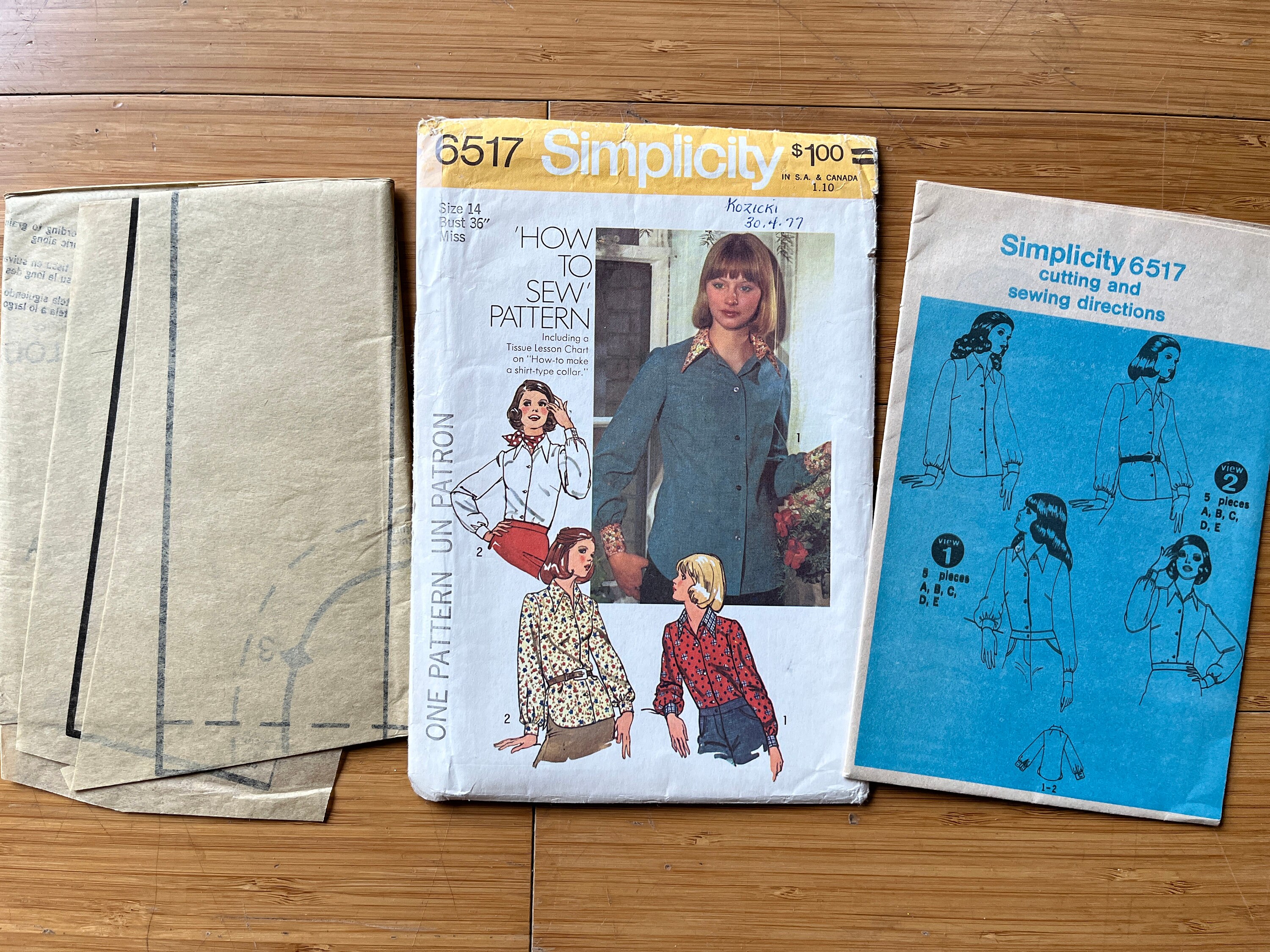 UNCUT 1974 Simplicity Pattern 6517. Size 14 Bust 36'' - Etsy