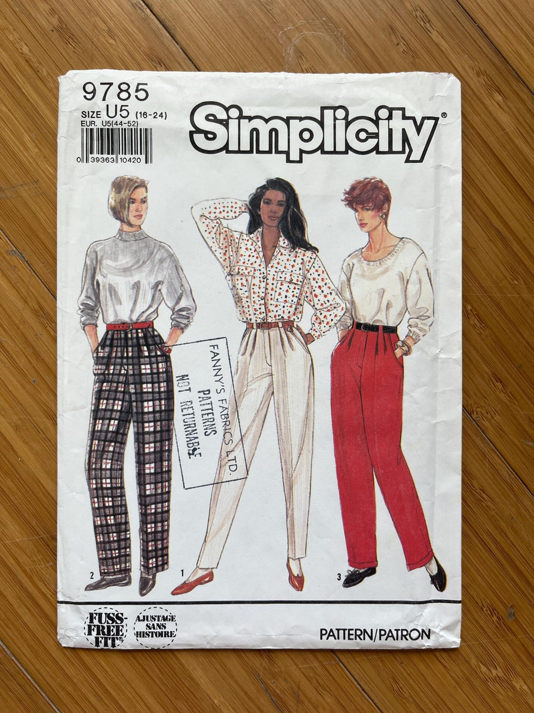 UNCUT 1990 Simplicity Pattern 9785. Sizes 16, 18, 20, 22, 24 - Etsy