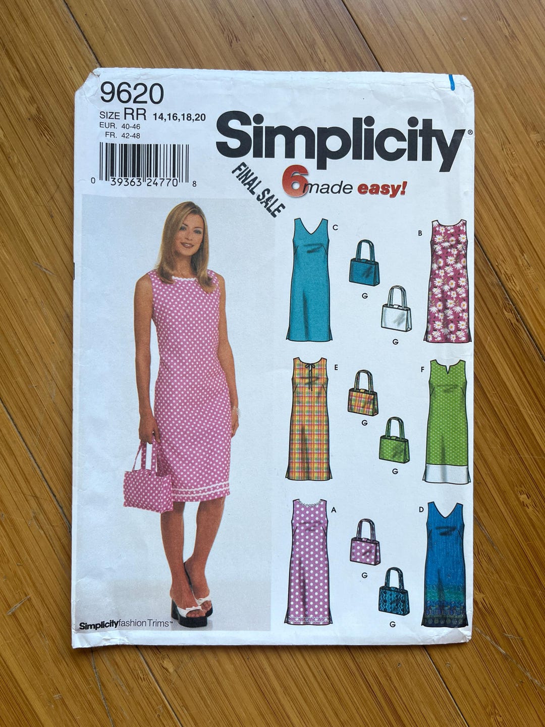 UNCUT 2001 Simplicity Pattern 9620. Sizes 14, 16, 18, 20 - Etsy