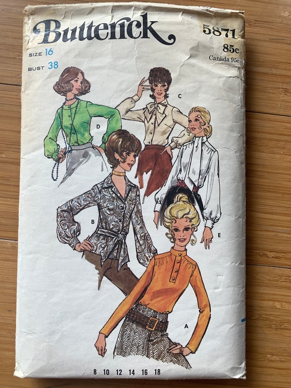 1970 Butterick Pattern 5871. Size 1 Bust 38 - Etsy