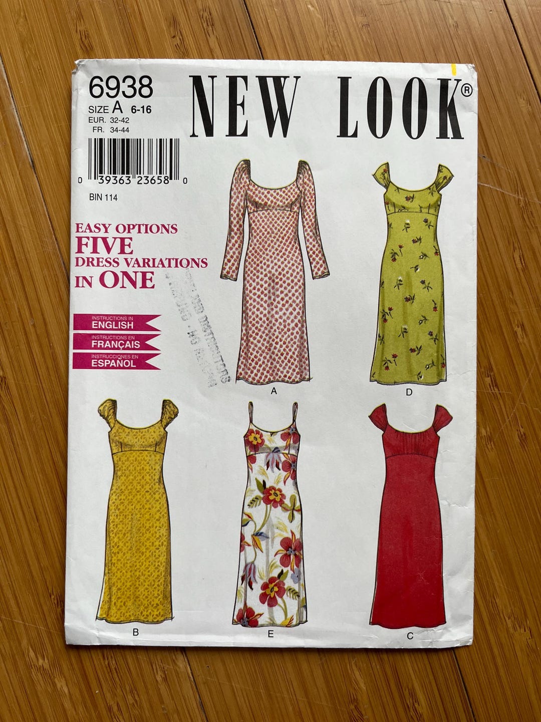 UNCUT 2000's New Look Pattern 6938. Sizes 6, 8, 10, 12, 14, 16 - Etsy