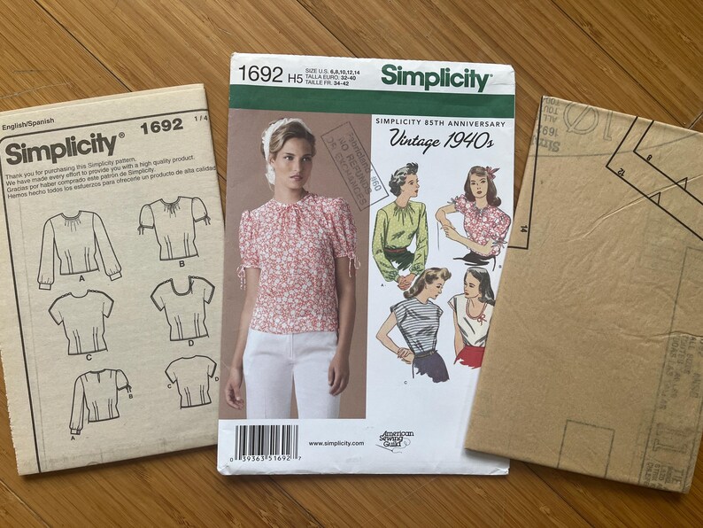UNCUT 1940's Simplicity Retro Pattern 1692. Sizes 6, 8, 10, 12, 14 - Etsy