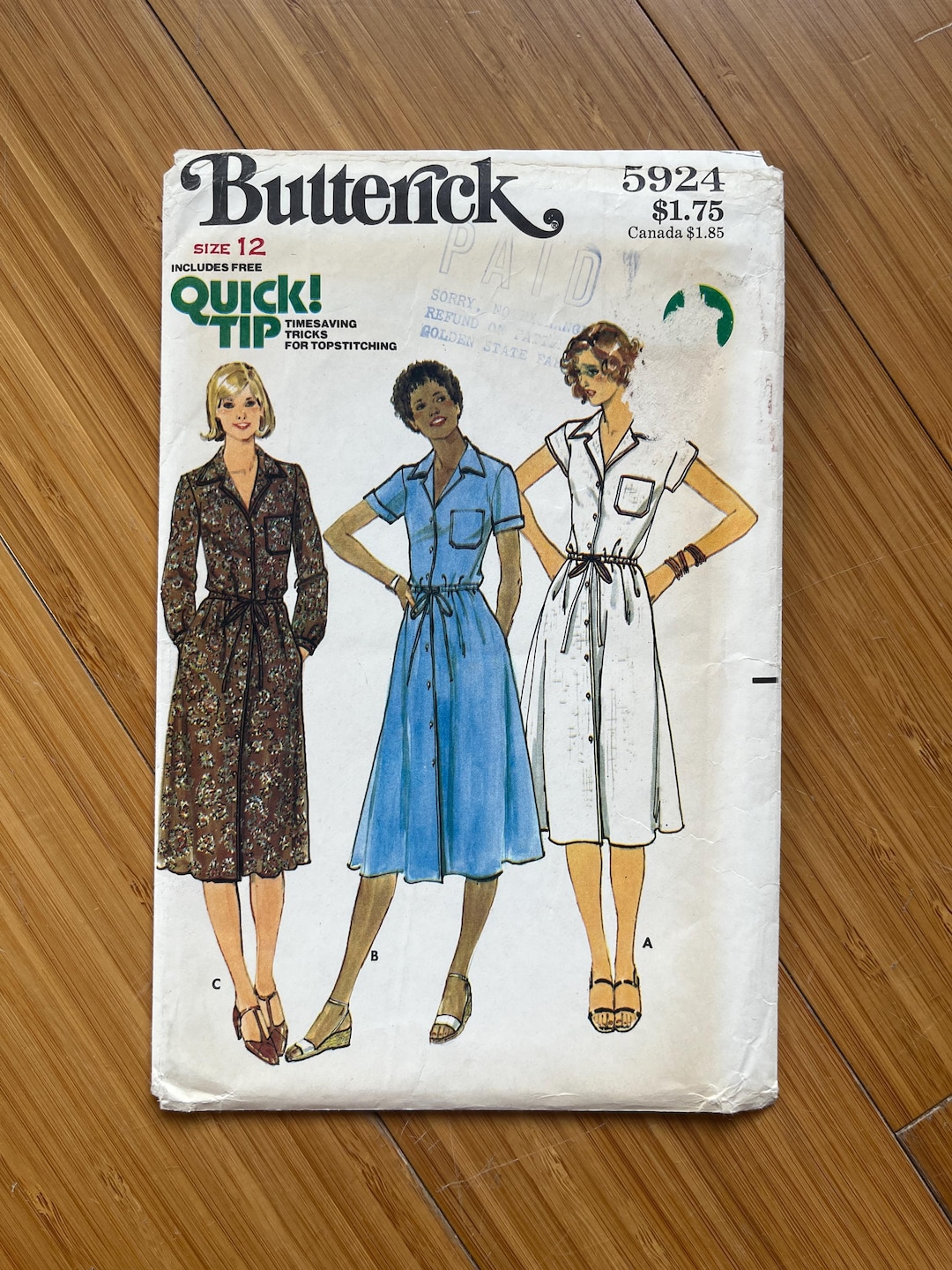 UNCUT 1970 Butterick Pattern 5924. Size 12, Bust 34 - Etsy