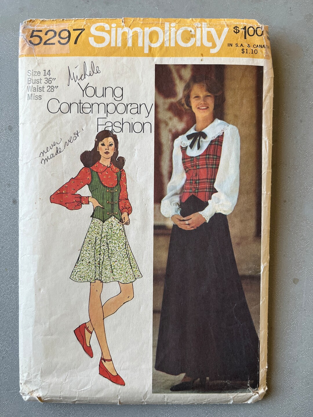 1972 Simplicity Pattern 5297. Size 14, Bust 36, Waist 28 - Etsy