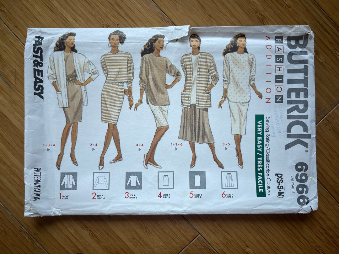 UNCUT 1988 Butterick Pattern 6966. Sizes XS, S, M - Etsy