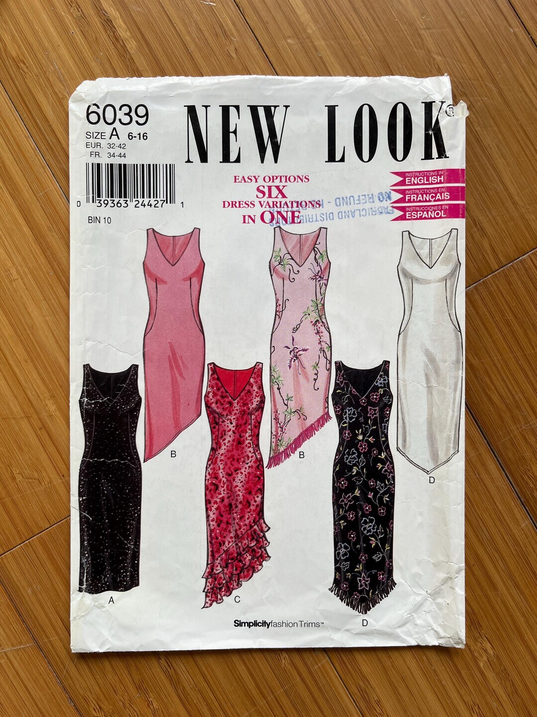 UNCUT 2000's New Look Pattern 6039. Sizes 6, 8, 10, 12, 14, 16 - Etsy