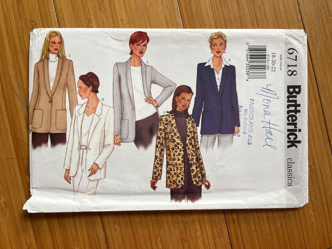 UNCUT 2000 Butterick Pattern 6718. Sizes 18, 20, 22 - Etsy