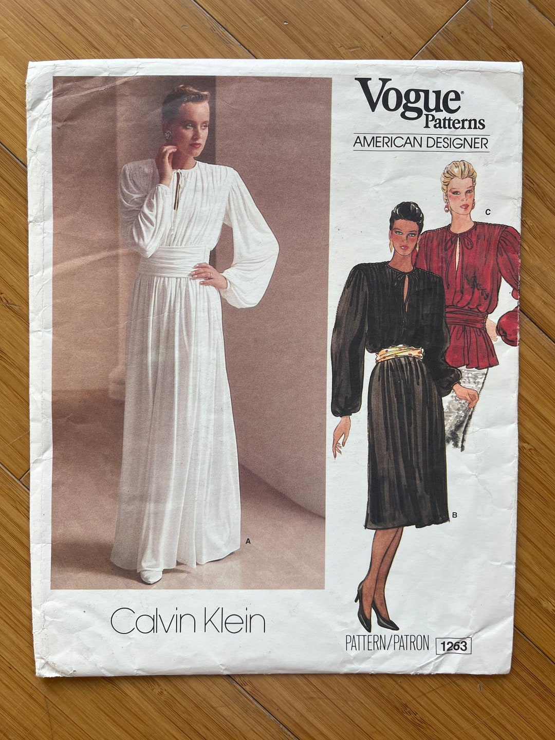 UNCUT 1980's Vogue Calvin Klein Pattern 1263. Size 16, Bust 38 - Etsy